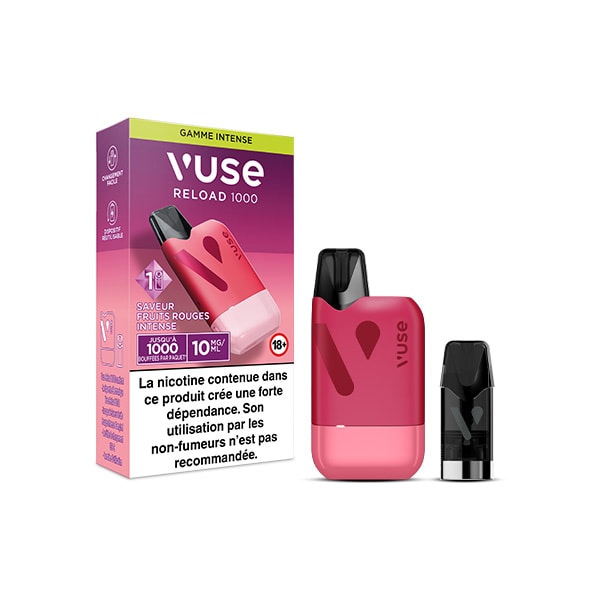 Vuse Reload 1000 Box Saveur Fruits Rouges Intense 10mg - Puff rechargeable.